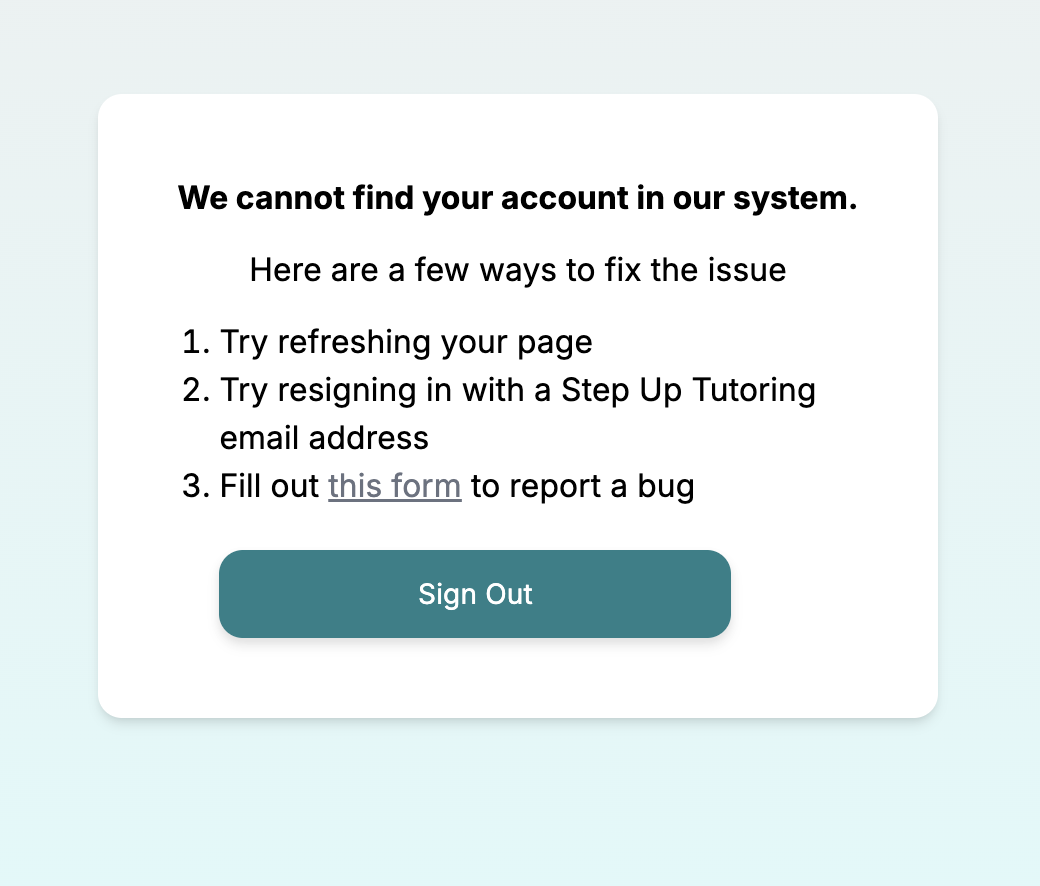 Can’t login to the Tutor Portal – Step Up Tutoring